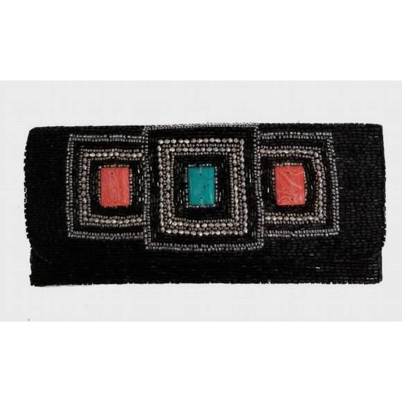 RICKI DESIGNS | Bags | New Ricki Designs Beaded Clutch In Black | Poshmark